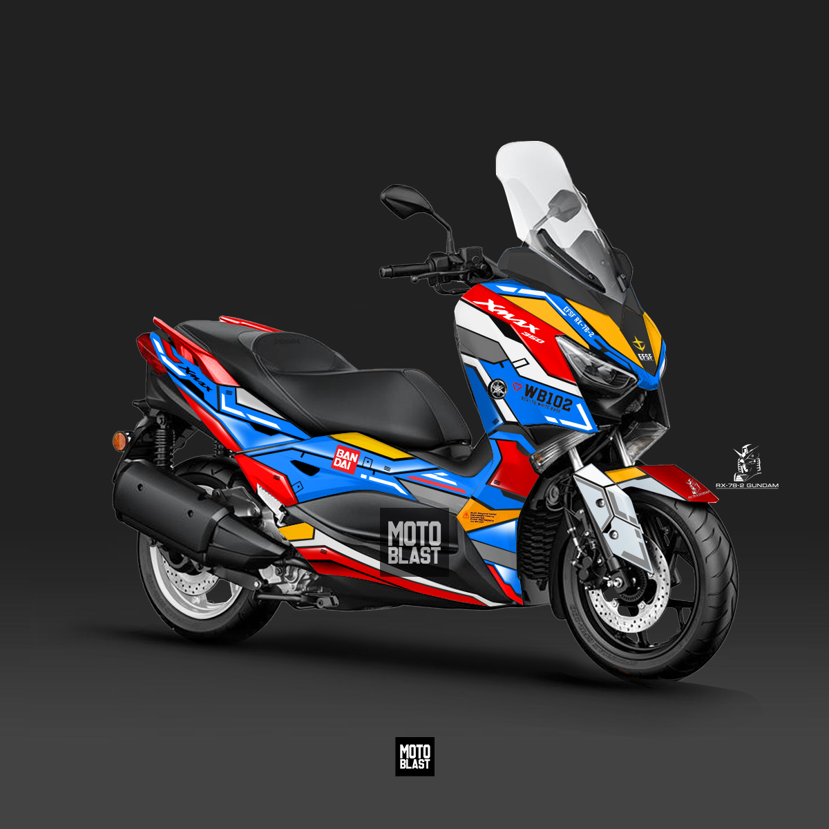 Modifikasi Striping Yamaha Xmax 250 New dan old livery Gundam RX782 ...