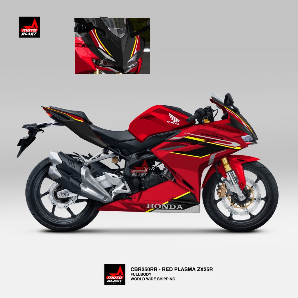 Modifikasi striping Honda CBR250RR Red candy plasma ZX25R 2024 - MOTOBLAST