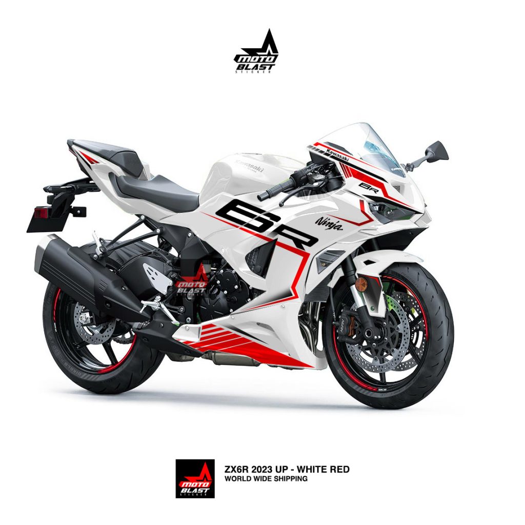 Modifikasi striping Zx6r white red sporty - MOTOBLAST