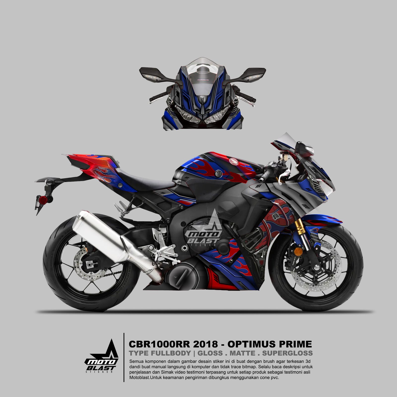 Modifikasi Striping Honda CBR1000RR Fireblade 2018 Optimus Prime ...