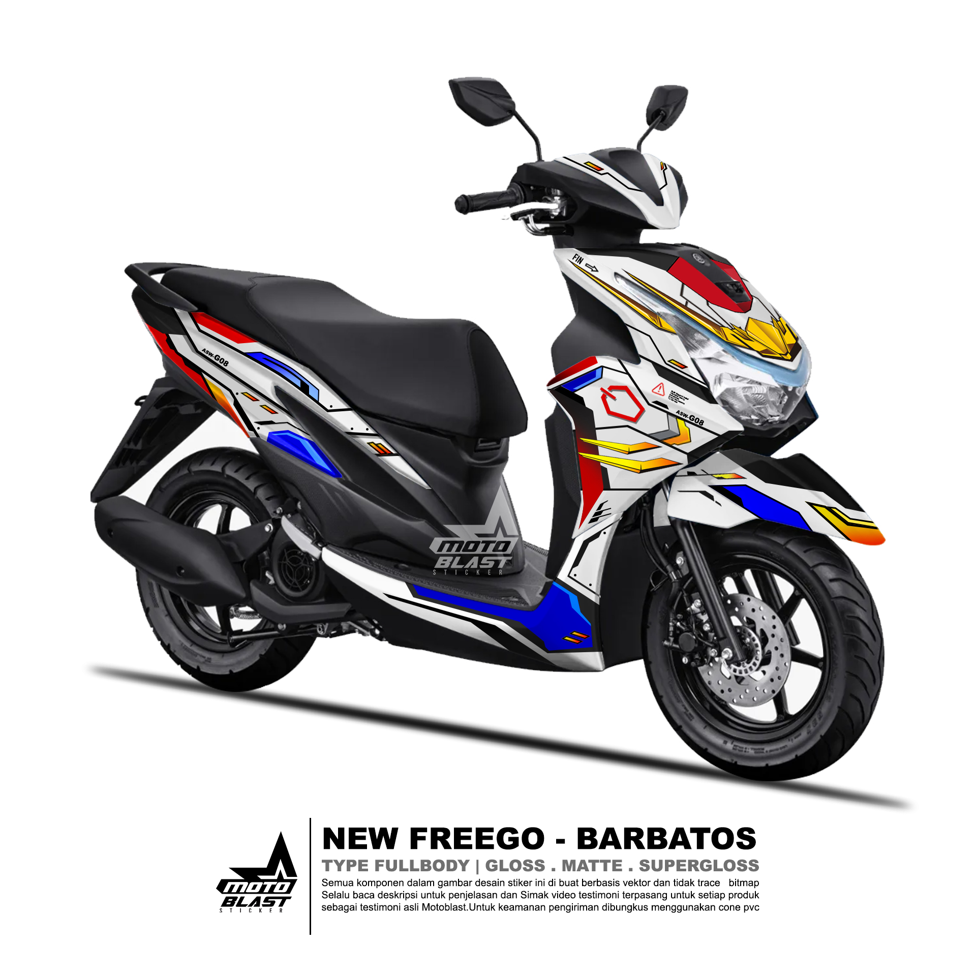 Modifikasi Striping Yamaha New Freego 125 livery Gundam barbatos ...