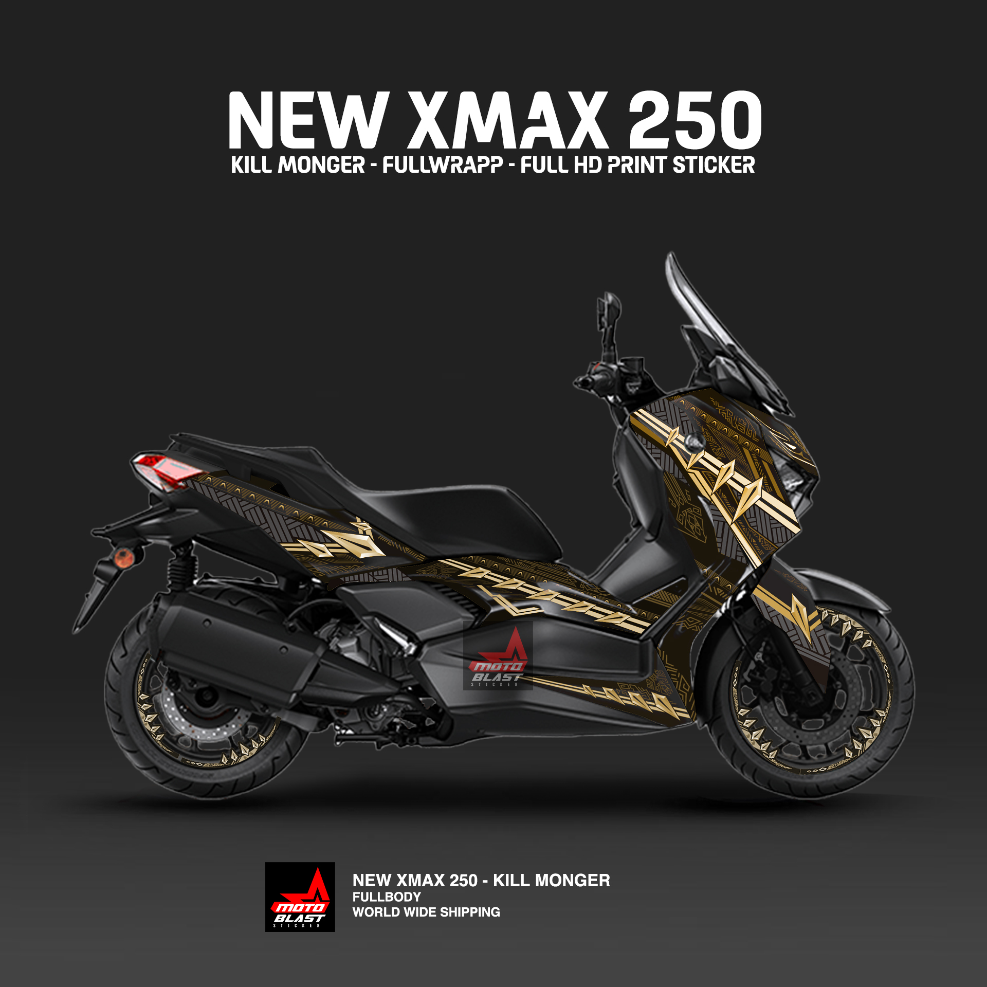Modifikasi striping Yamaha New Xmax Connected Kill Monger - MOTOBLAST
