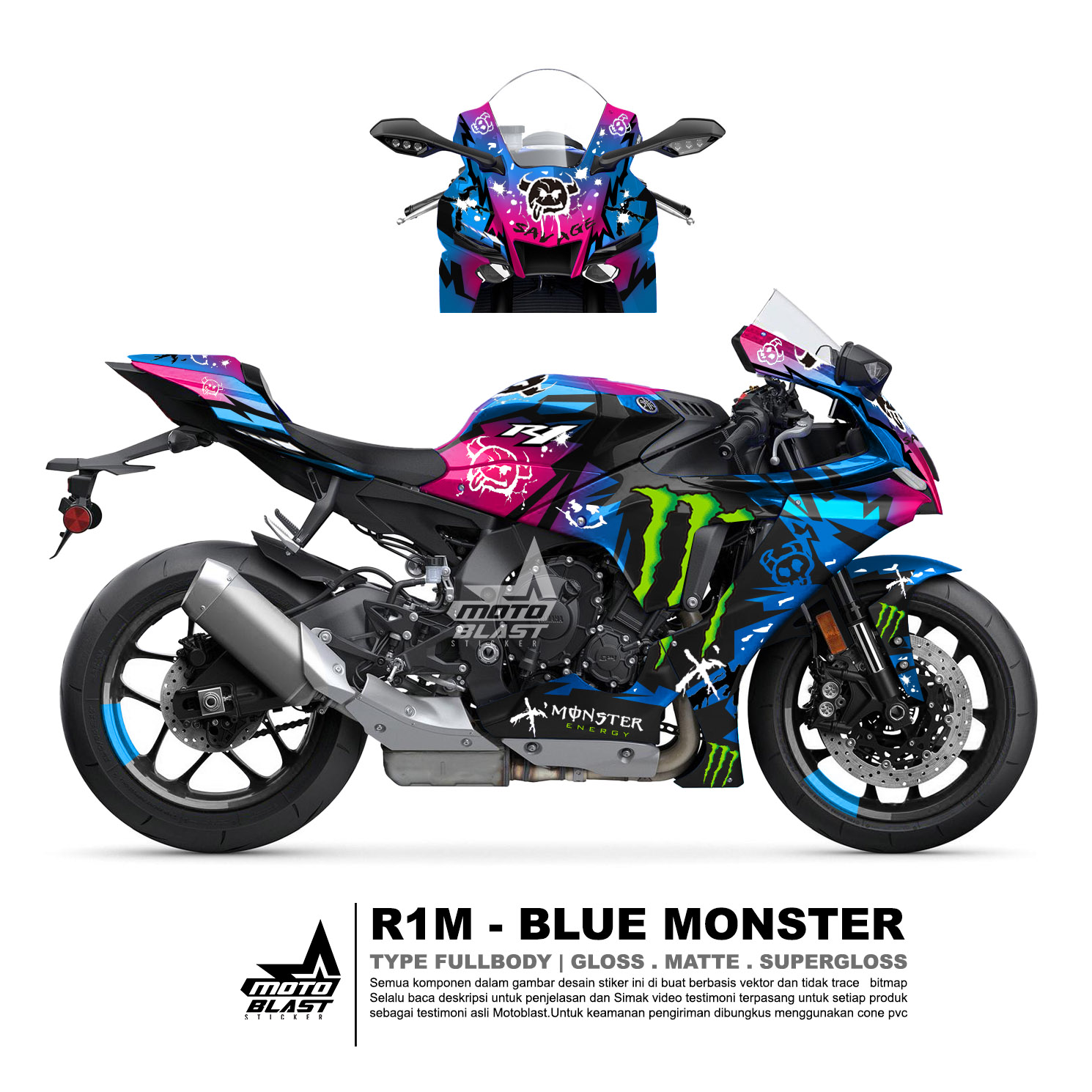 Modifikasi striping Yamaha R1M Livery HJC Rpha Quartararo Le Mans ...