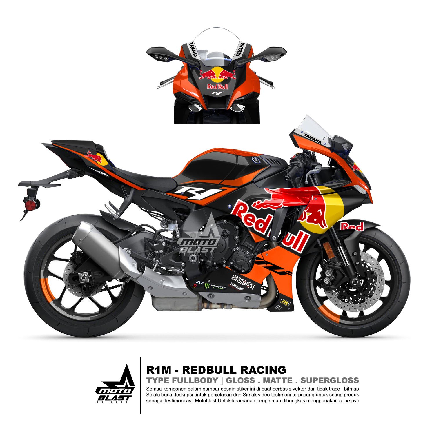Modifikasi Striping Yamaha YZF R1 tema Redbull - MOTOBLAST