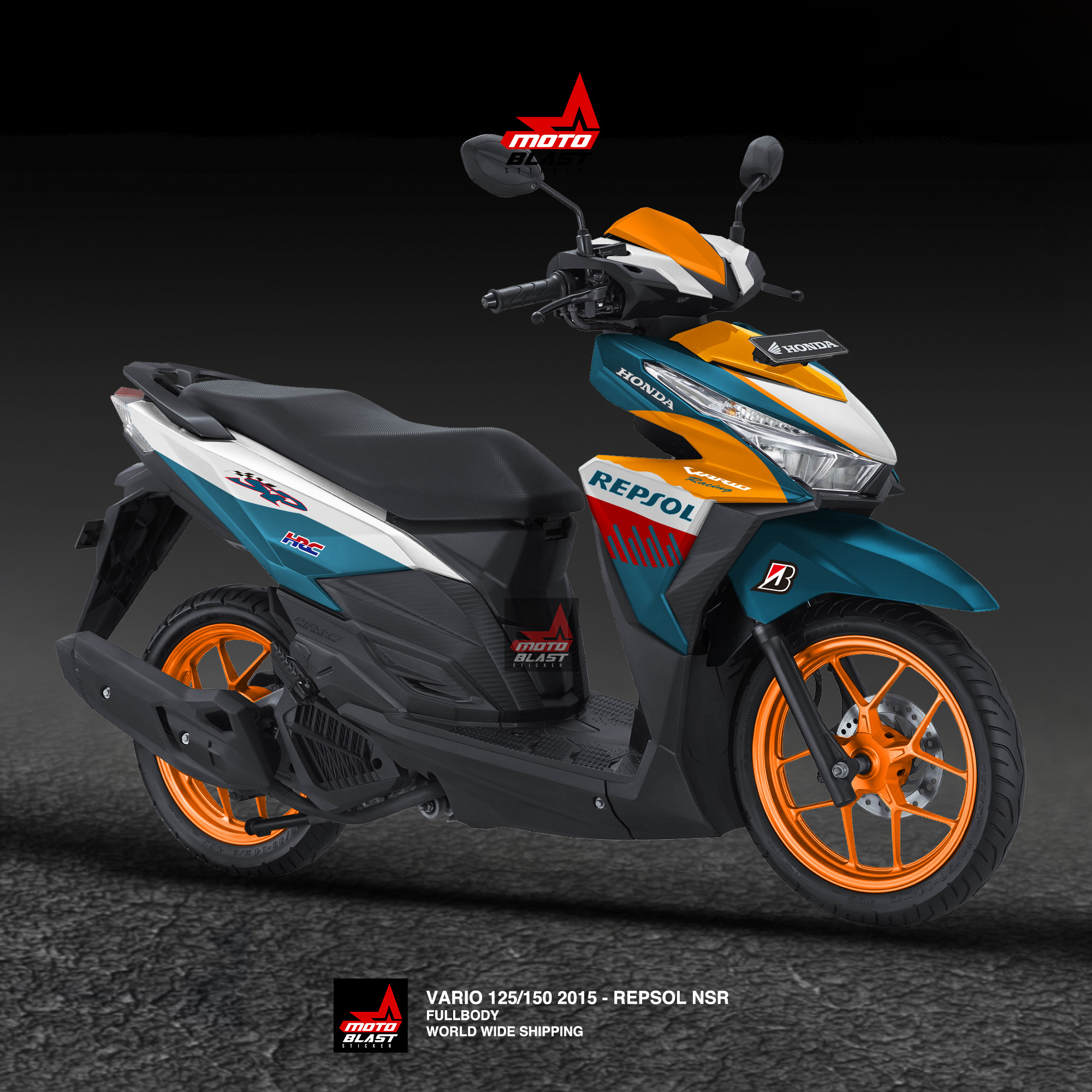 Modifikasi Striping Honda Vario 150 2015 Repsol - MOTOBLAST