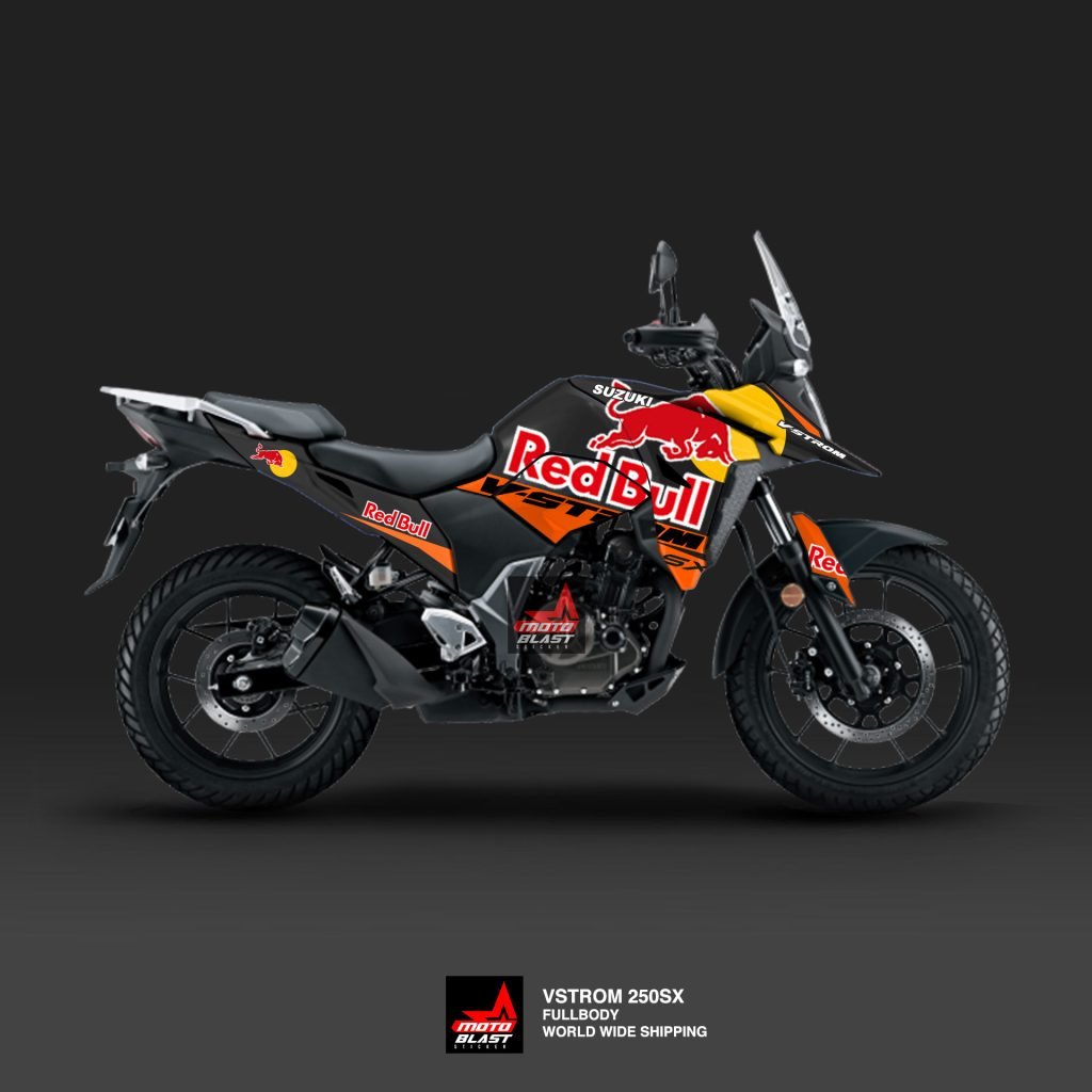 Modifikasi Striping Suzuki Vstrom 250 SX Redbull - MOTOBLAST