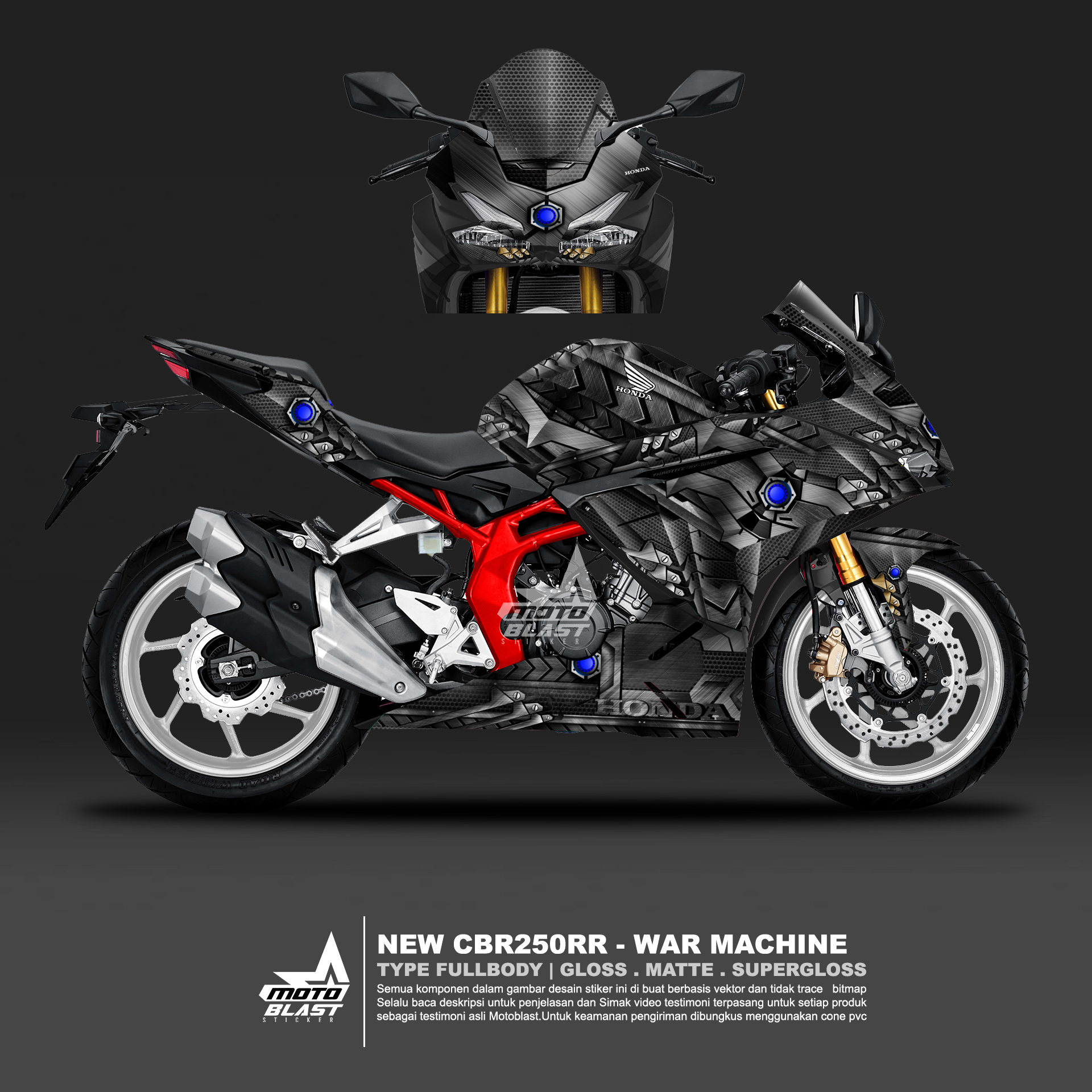 Modifikasi Striping New CBR250RR War Machine - MOTOBLAST