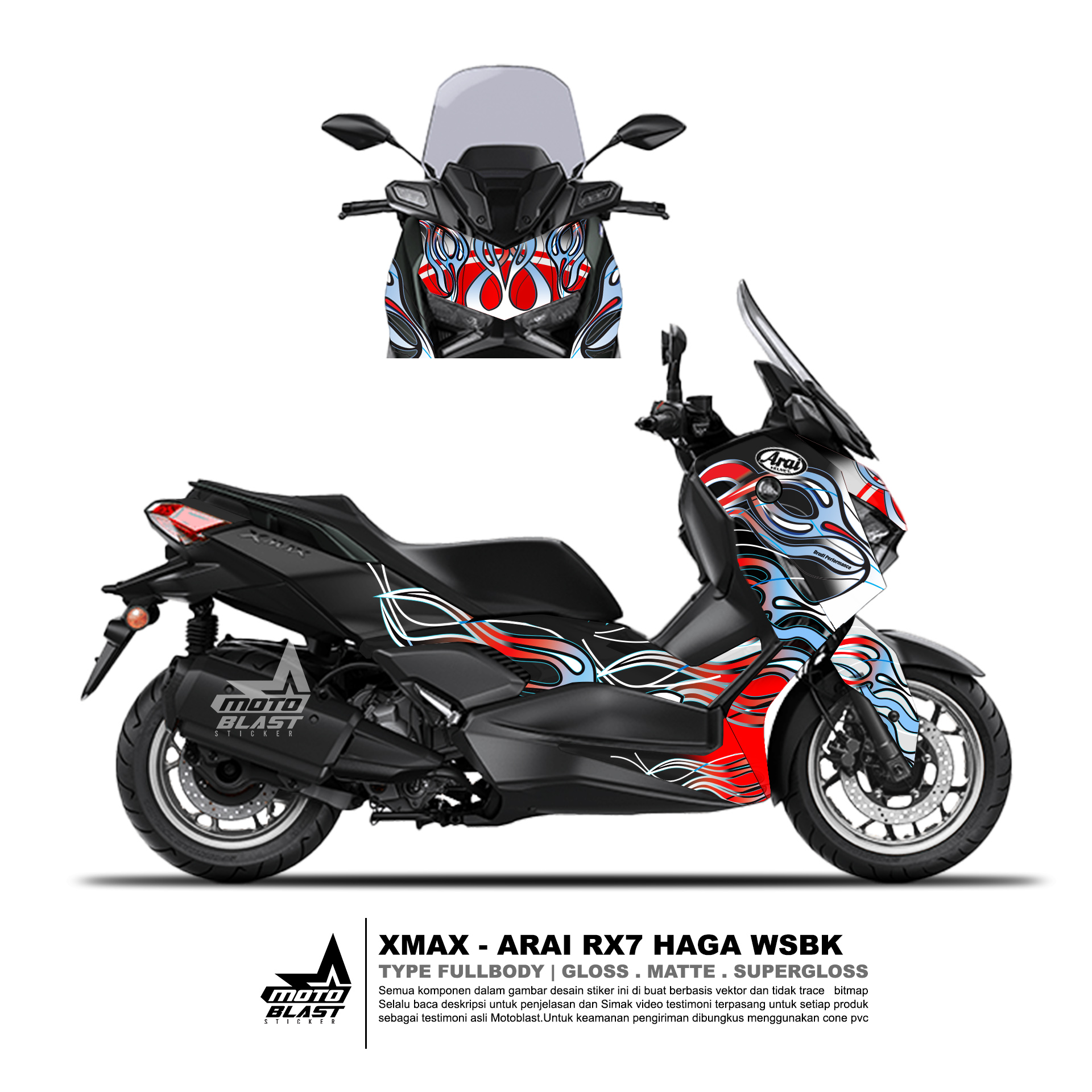Modifikasi Striping Yamaha Xmax 250 sunmoon wintertest Red Version ...