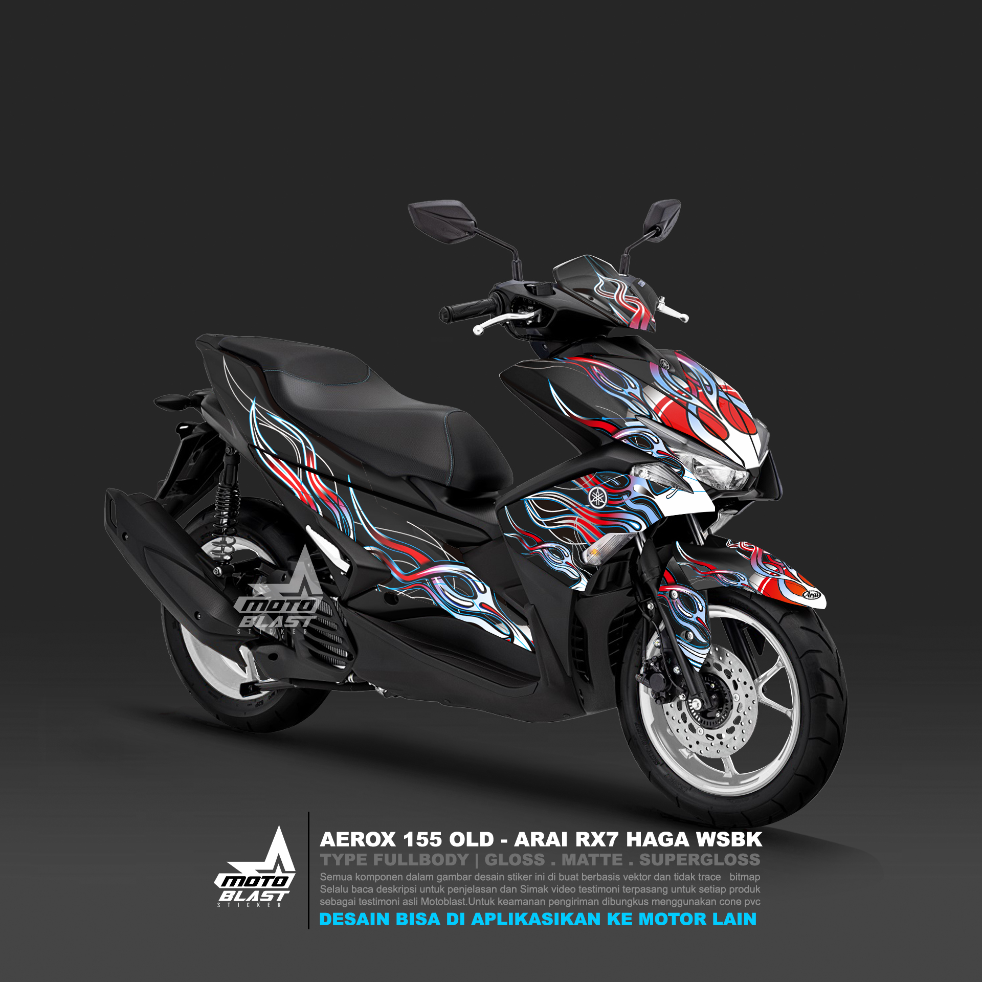 Modifikasi Striping Yamaha Aerox 155 Old Livery helm Arai Rx7 Haga Wsbk ...