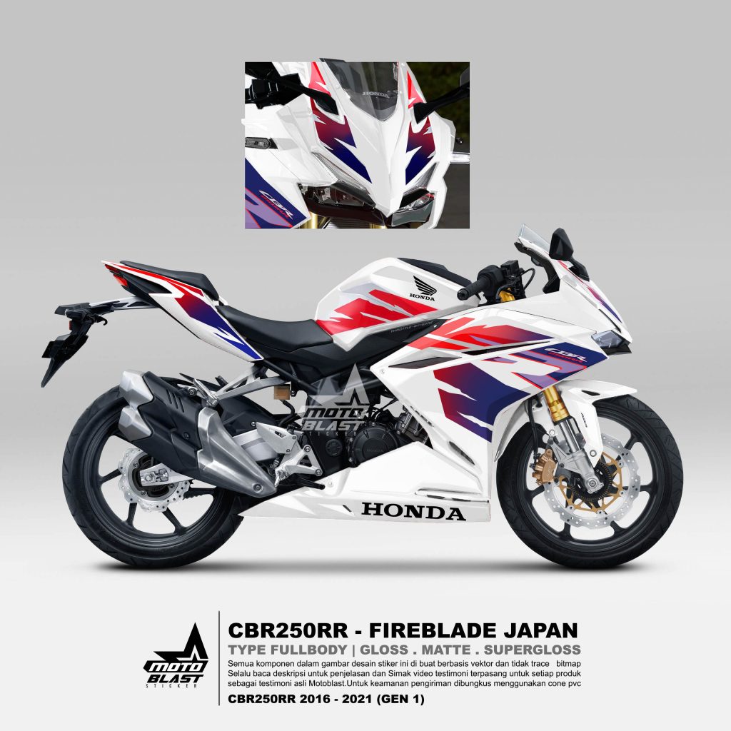 Modifikasi striping Honda cbr250rr generasi pertama livery anniversary fireblade japan - MOTOBLAST