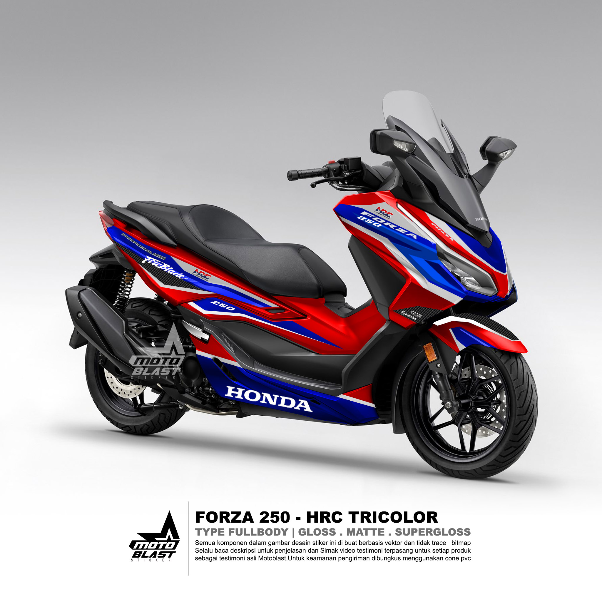 Modifikasi Striping New Honda Forza 350 Tricolor HRC - MOTOBLAST