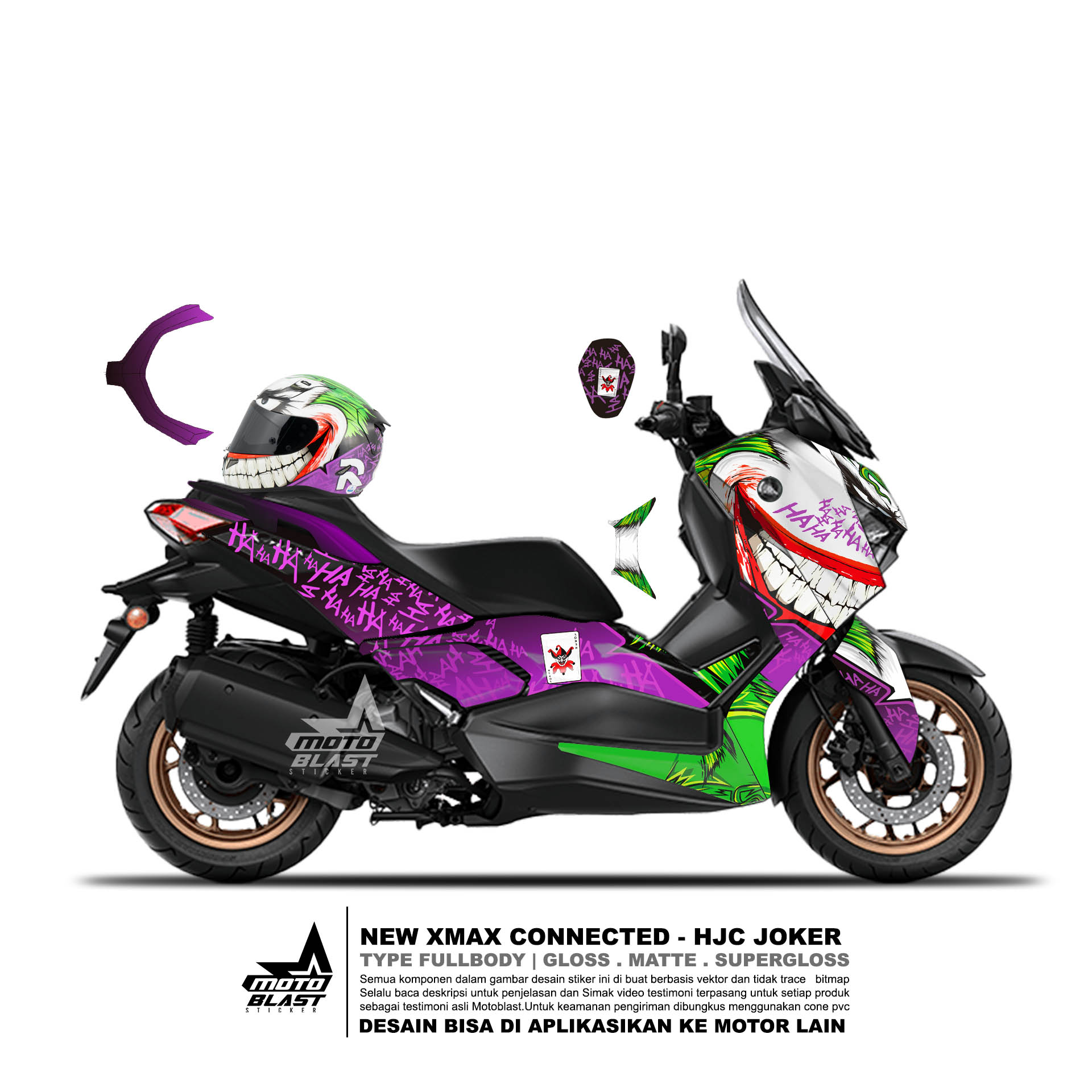Modifikasi striping Yamaha New Xmax250 Hjc Joker - MOTOBLAST