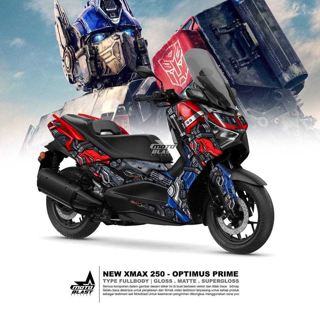 Modifikasi Striping Yamaha New Xmax 250 Optimus Prime 3d spesial ...