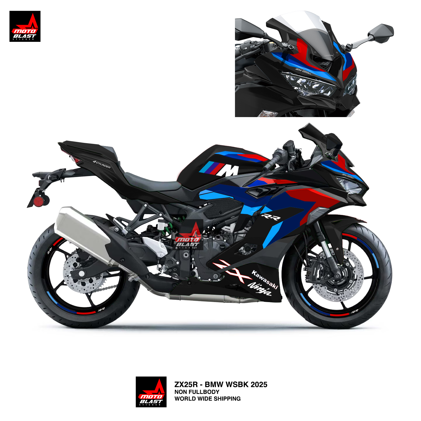 Modifikasi striping kawasaki zx25r bmw wsbk 2025 - MOTOBLAST