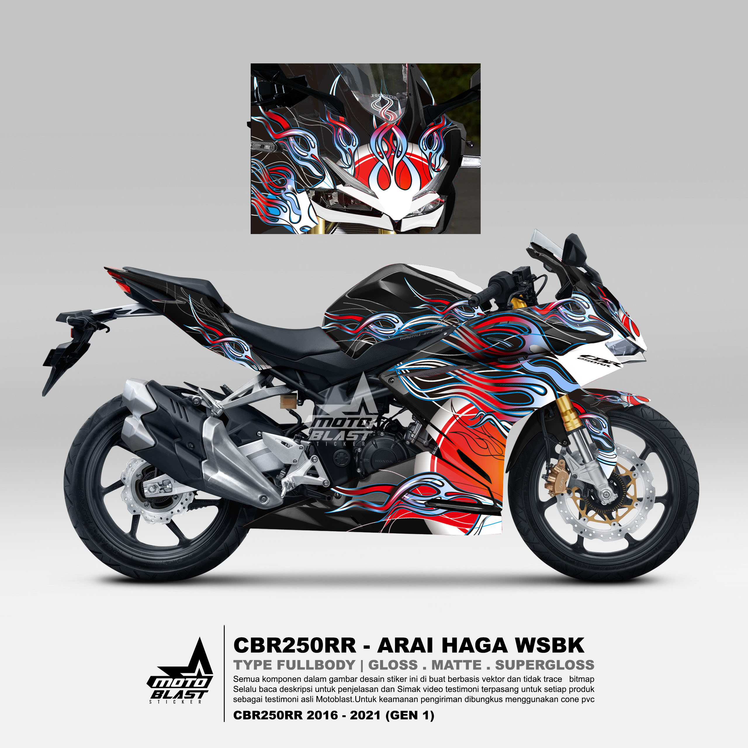 Modifikasi striping honda cbr250rr arai rx7 haga wsbk - MOTOBLAST