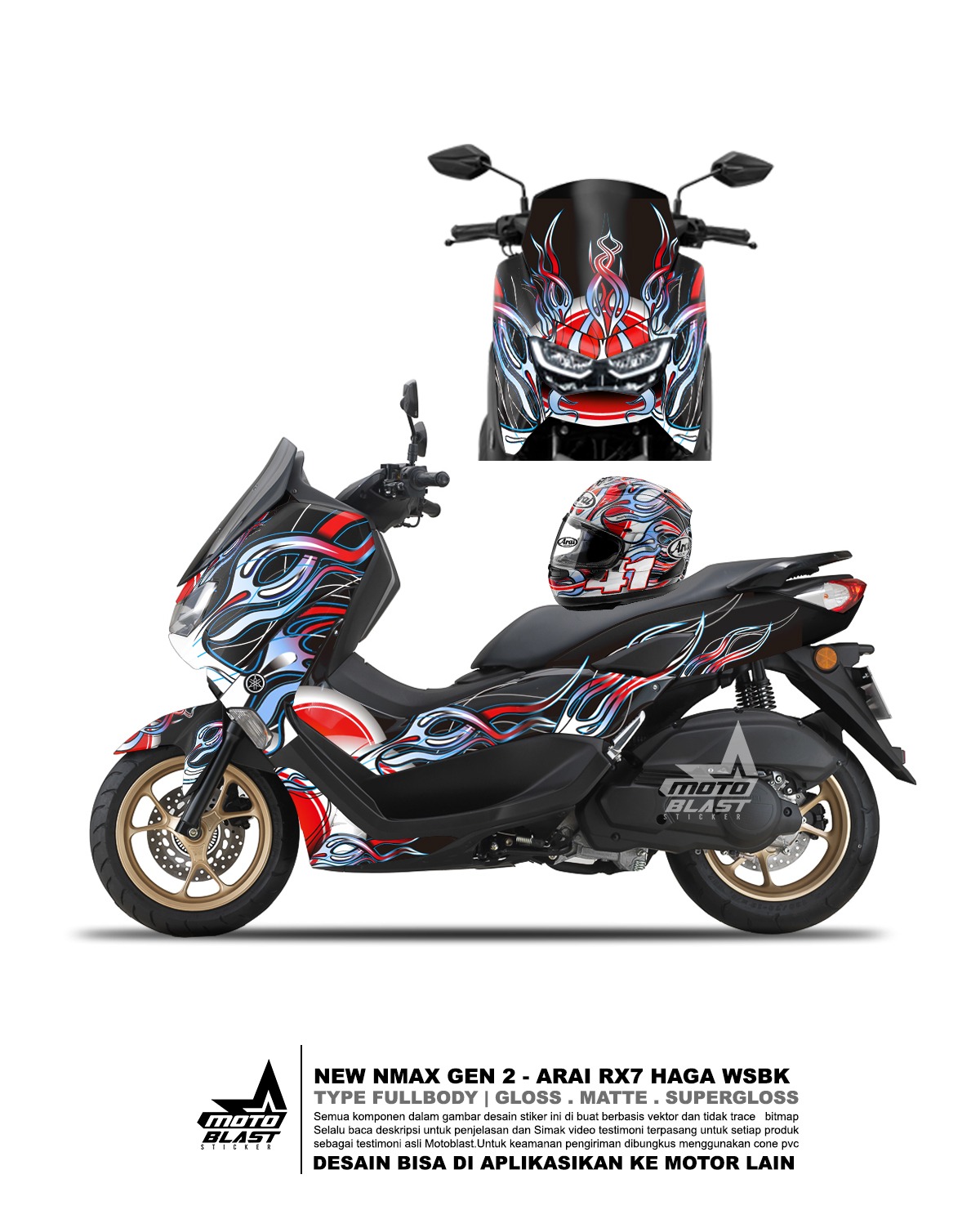 Modifikasi Striping Yamaha New Nmax155 livery Arai rx7 haga wsbk ...