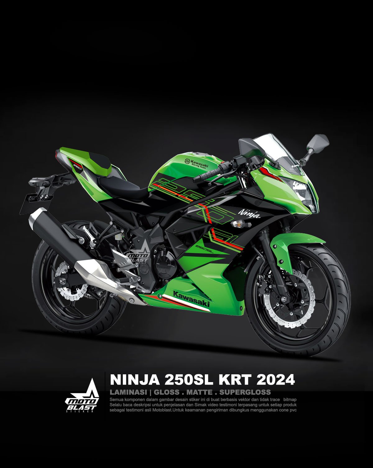 Modifikasi striping Kawasaki Ninja 250sl rr mono krt 2024 - MOTOBLAST