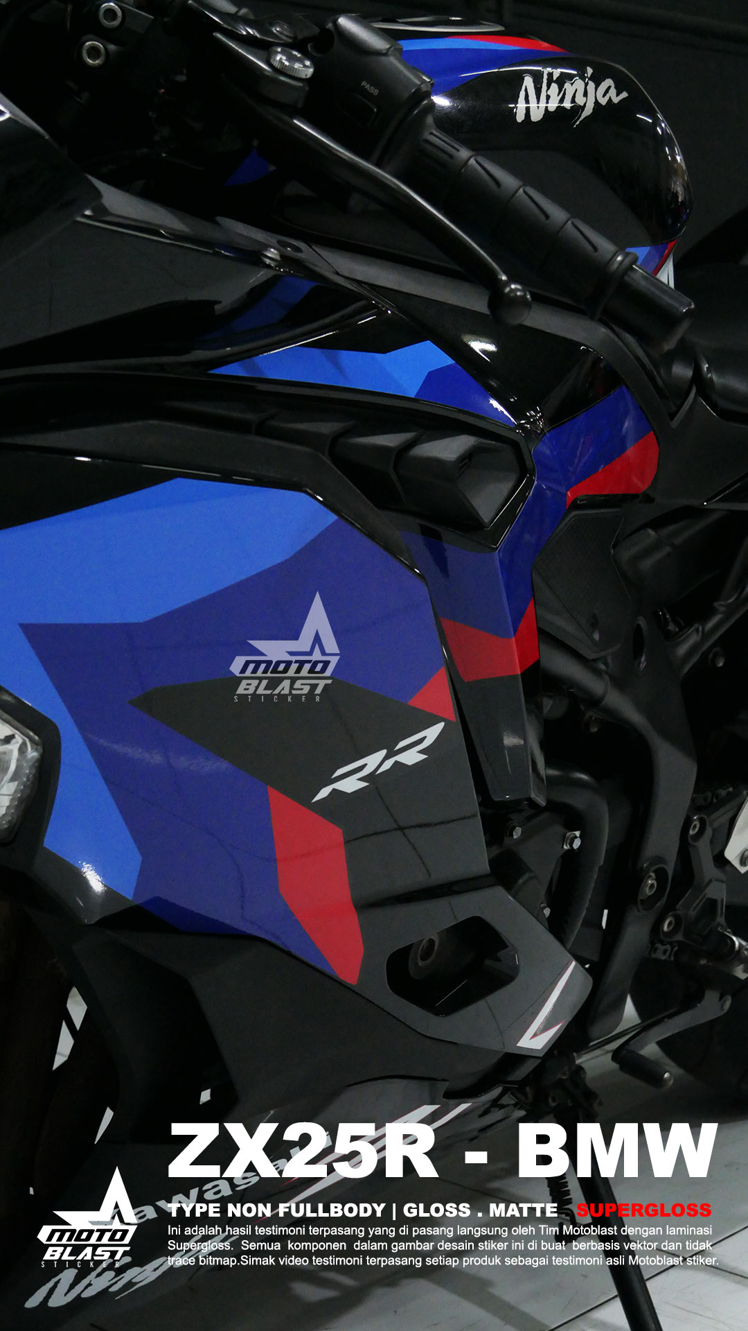 Modifikasi striping kawasaki zx25r bmw wsbk 2025 - MOTOBLAST