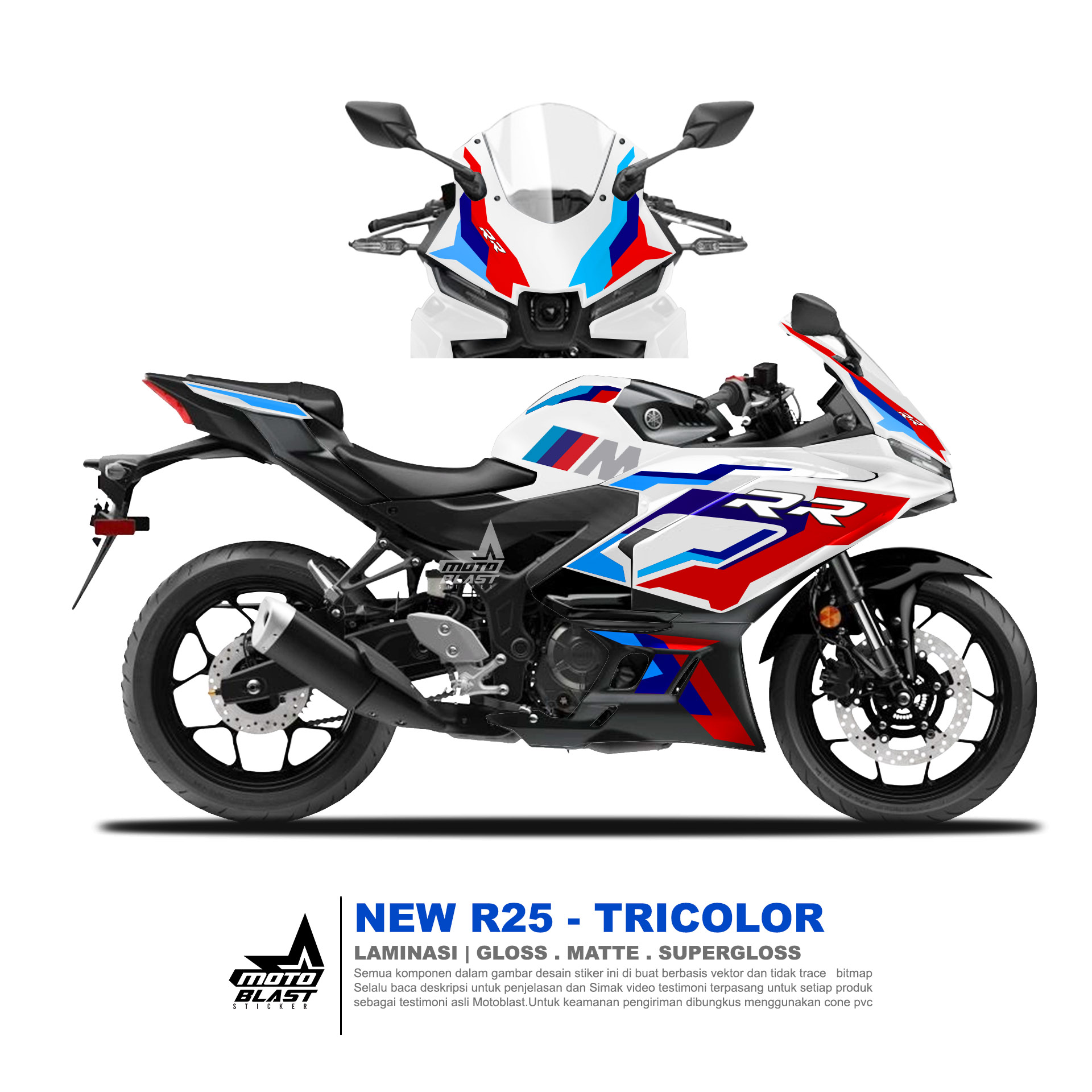 Modifikasi Striping Yamaha All New R25 Livery Suzuka 8H Japan - MOTOBLAST