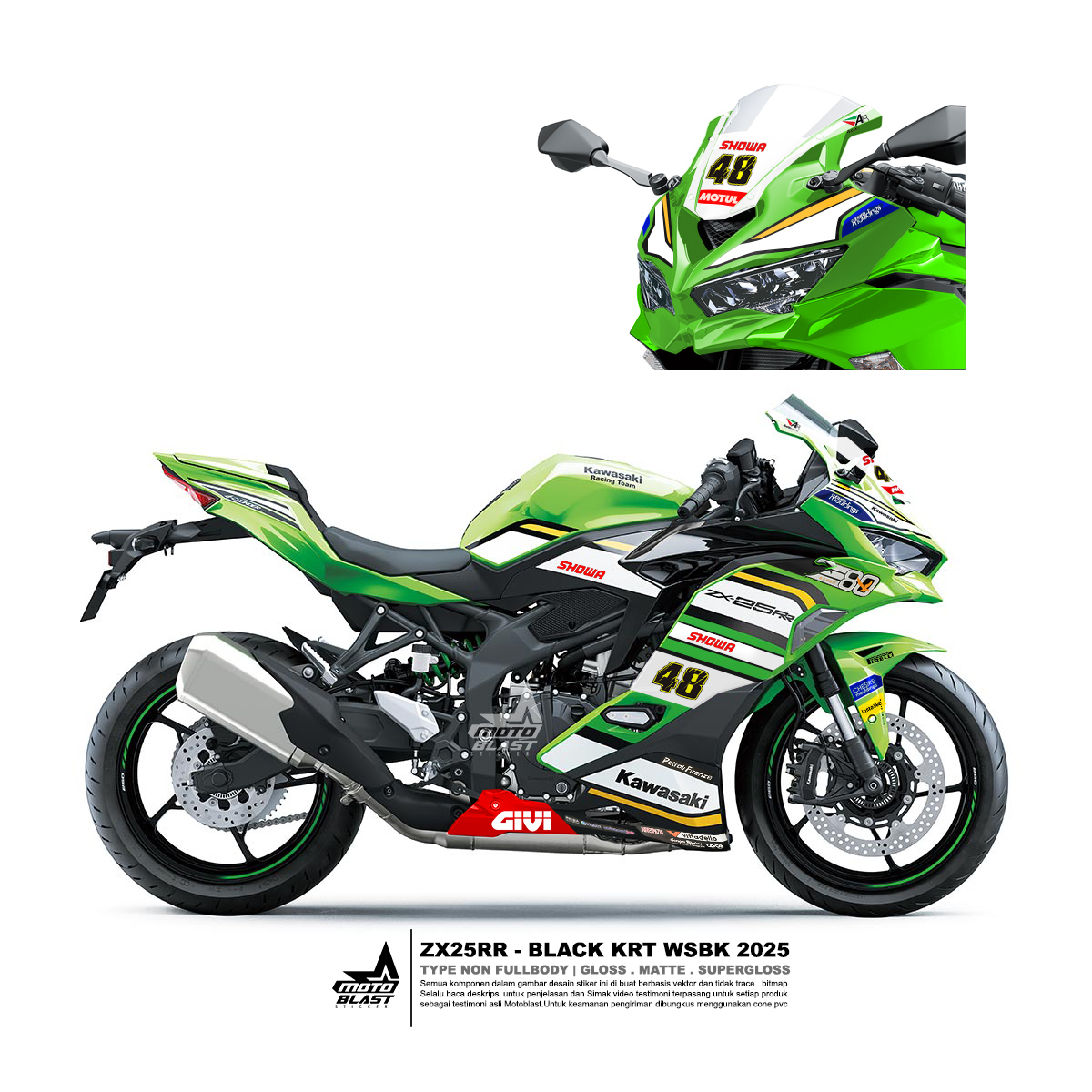 Modifikasi striping Kawasaki zx25rr wsbk 2025 - MOTOBLAST