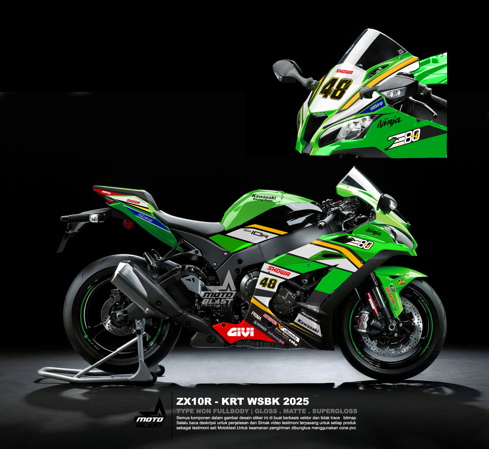 Modifikasi striping Kawasaki ZX10R old livery wsbk 2025 - MOTOBLAST