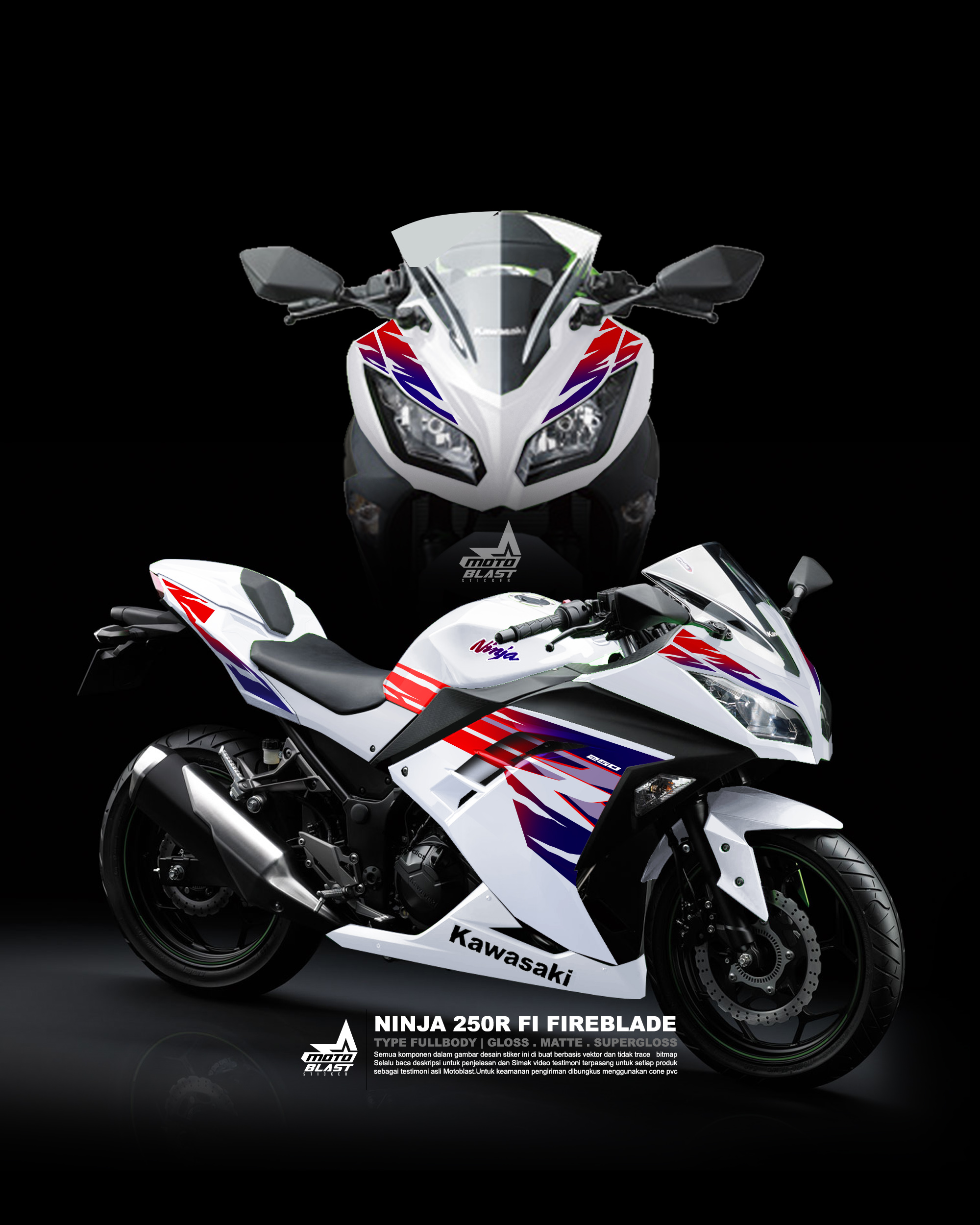 modifikasi ninja 250r fi white super