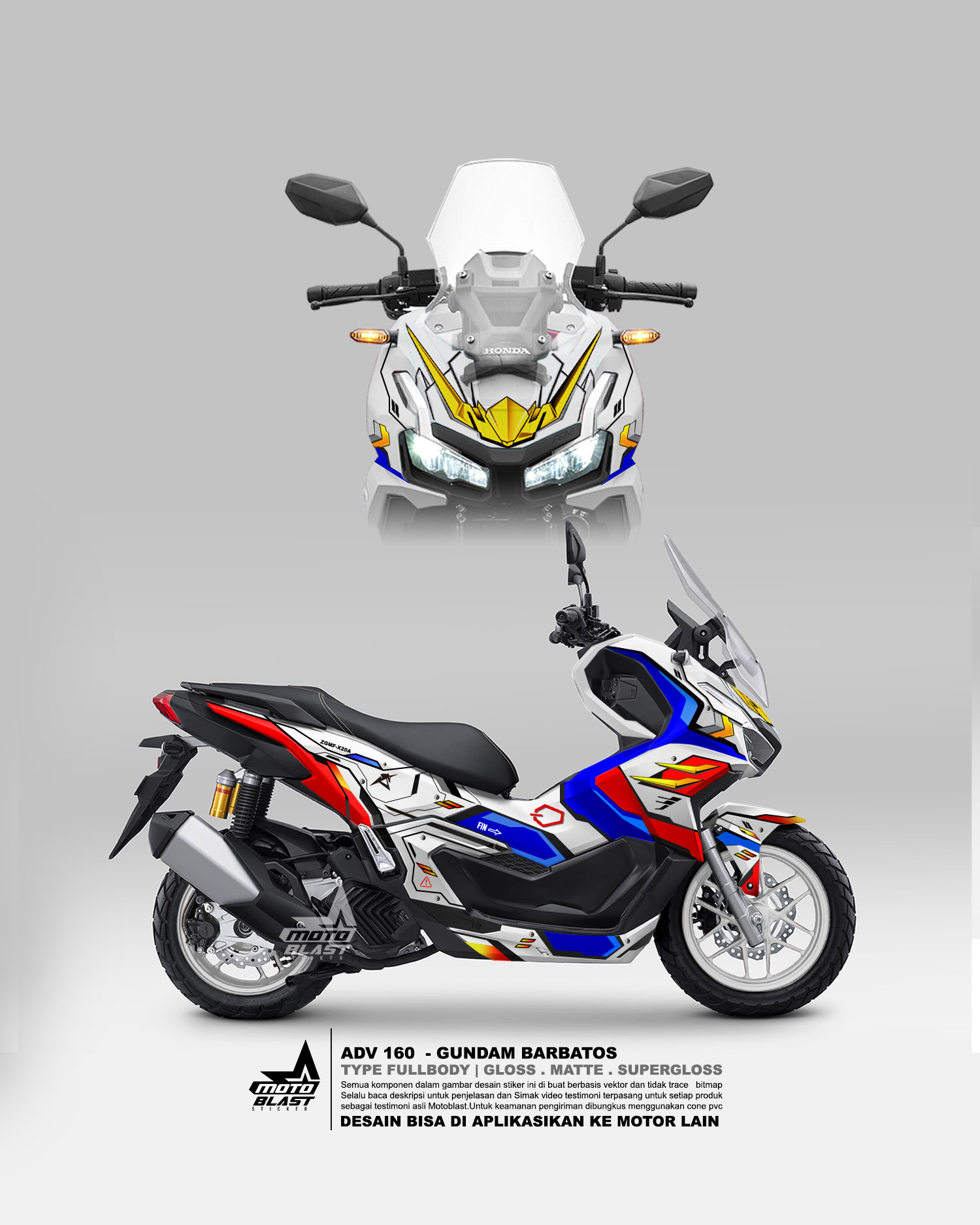 Modifikasi Striping Honda Adv 160 Gundam Barbatos - MOTOBLAST
