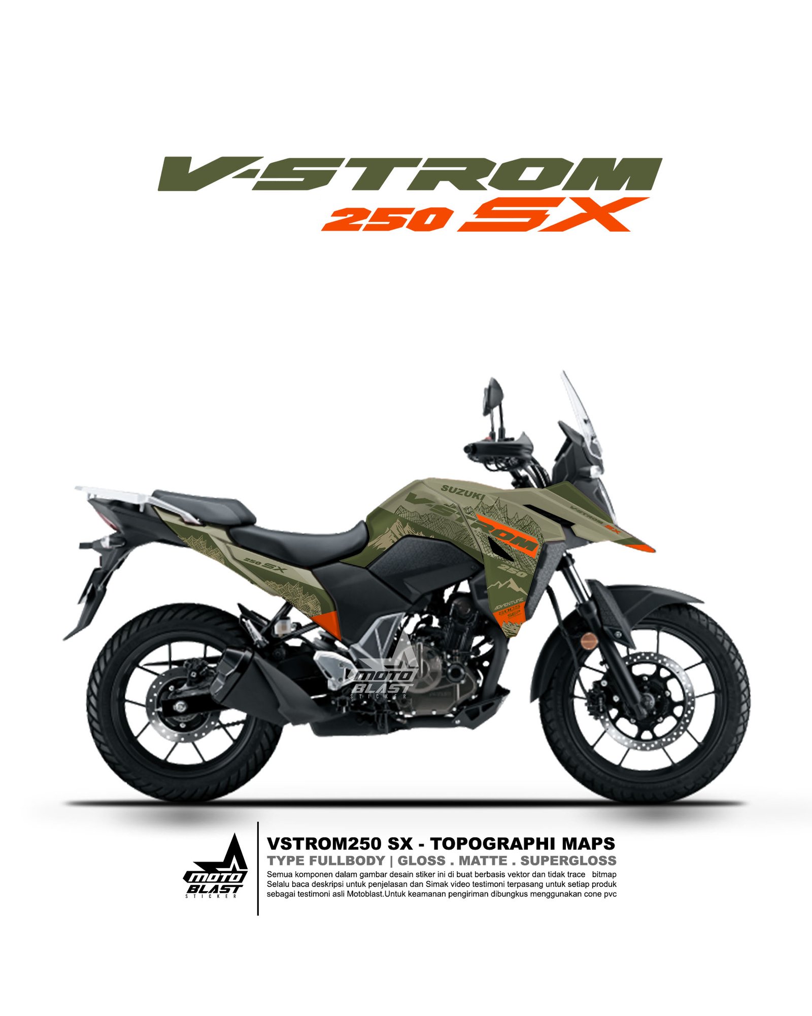 Modifikasi Striping Suzuki Vstrom 250 SX Livery Topography maps - MOTOBLAST
