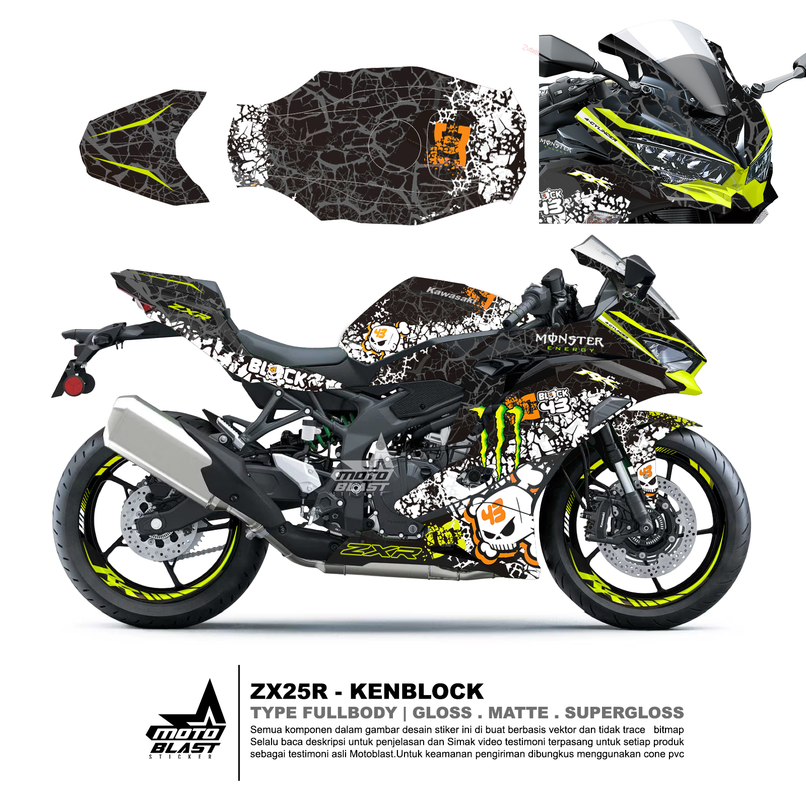 Modifikasi Striping Kawasaki ZX25R Kenblock - MOTOBLAST