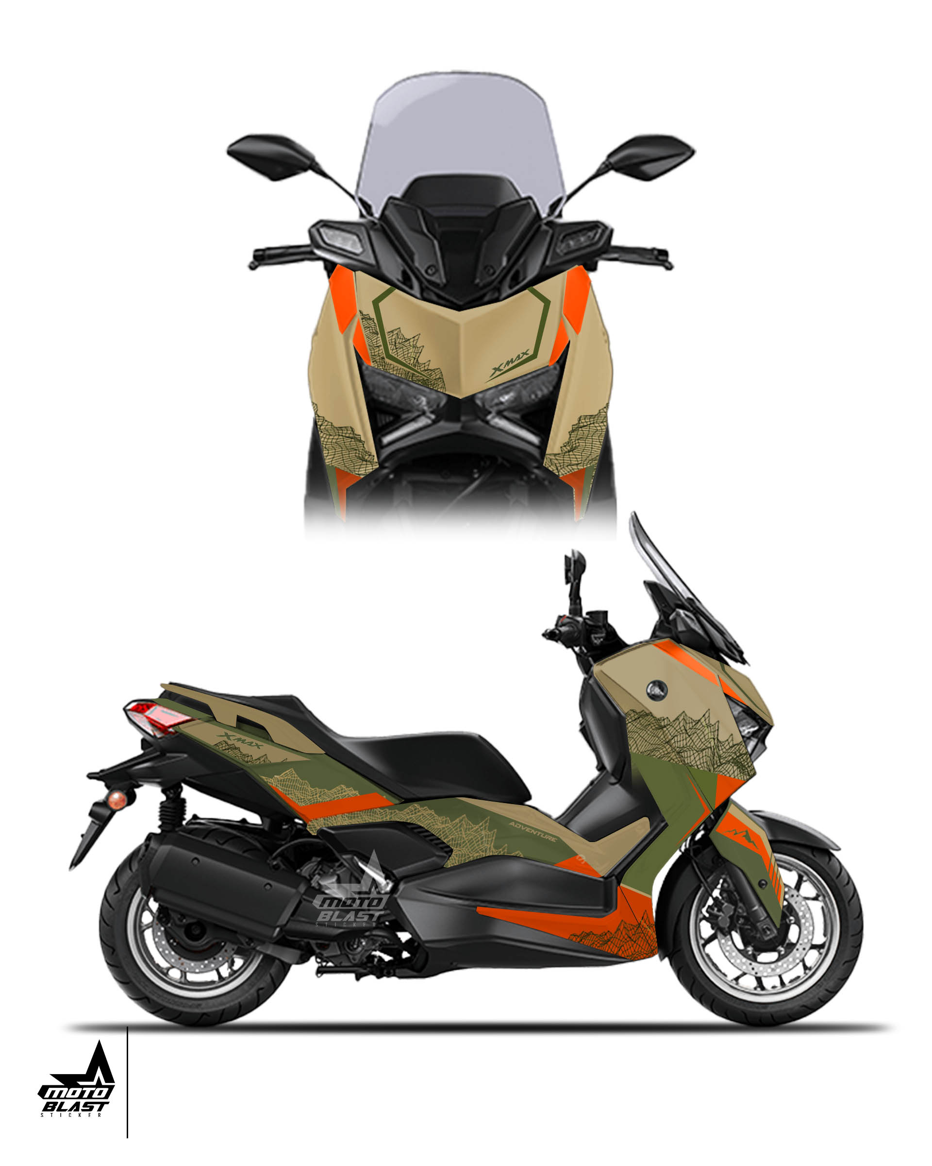 Modifikasi striping Yamaha New Xmax Connected Topography - MOTOBLAST