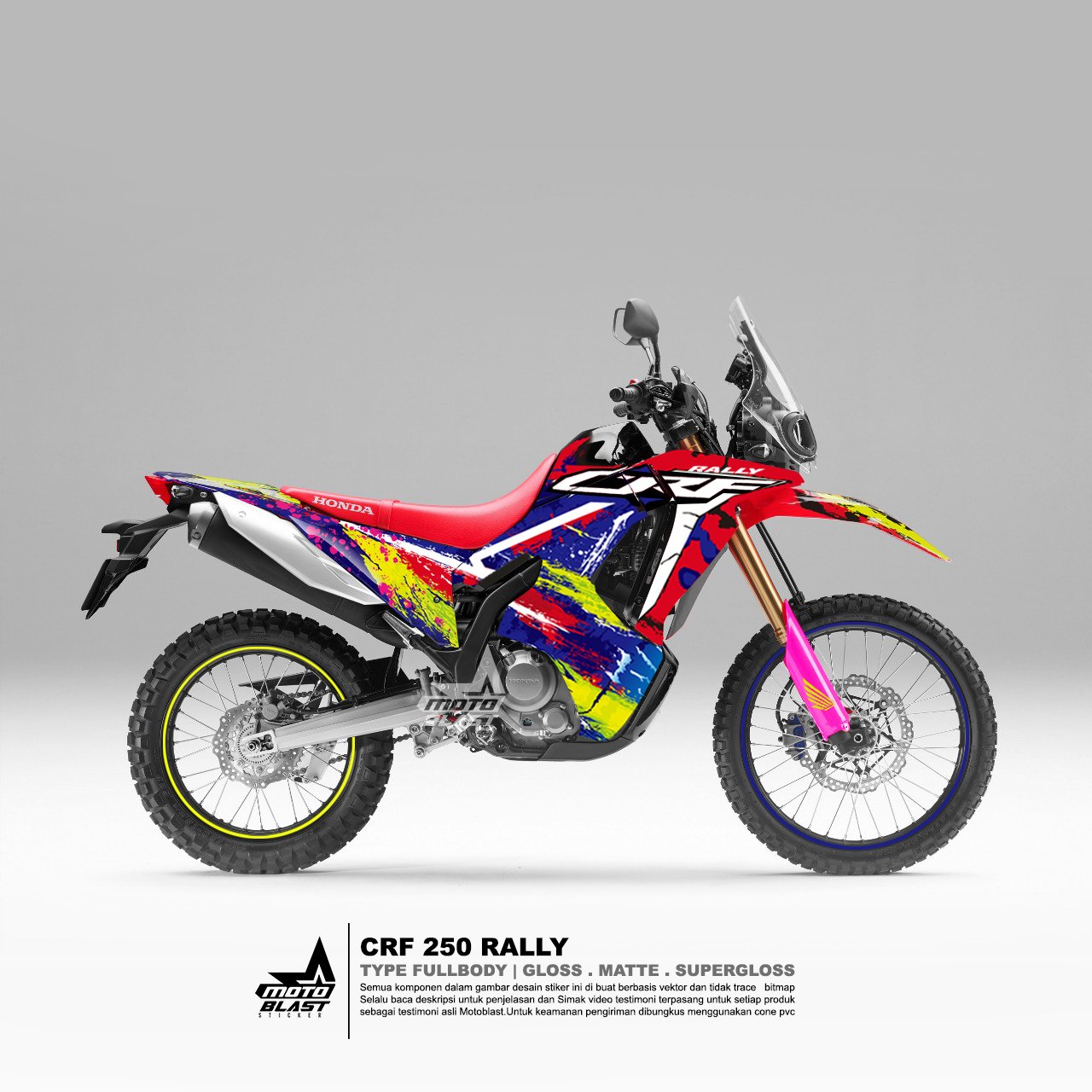 Modifikasi Striping Honda CRF250Rally Splash Fluo - MOTOBLAST