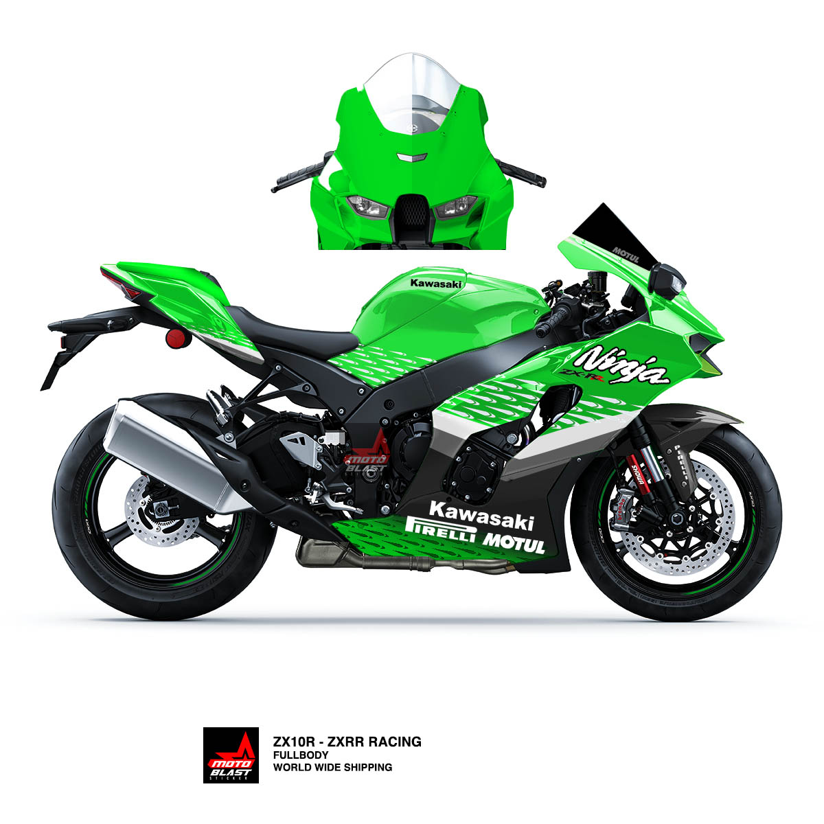 Modifikasi Striping Kawasaki ZX6R 2012 Black blue KRT - MOTOBLAST