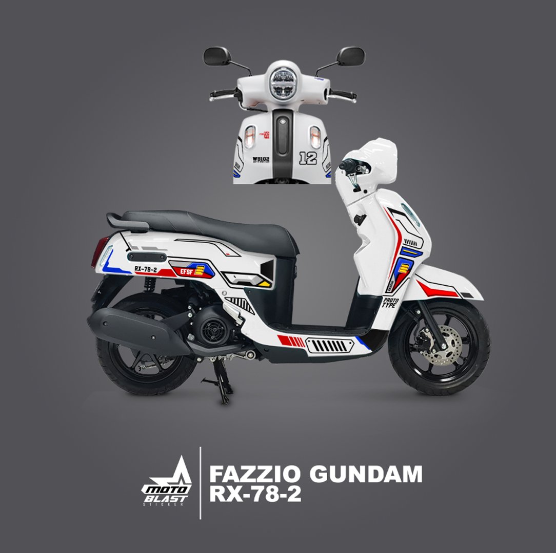 Modifikasi striping Yamaha Fazzio Tema Gundam RX-78-2 - MOTOBLAST