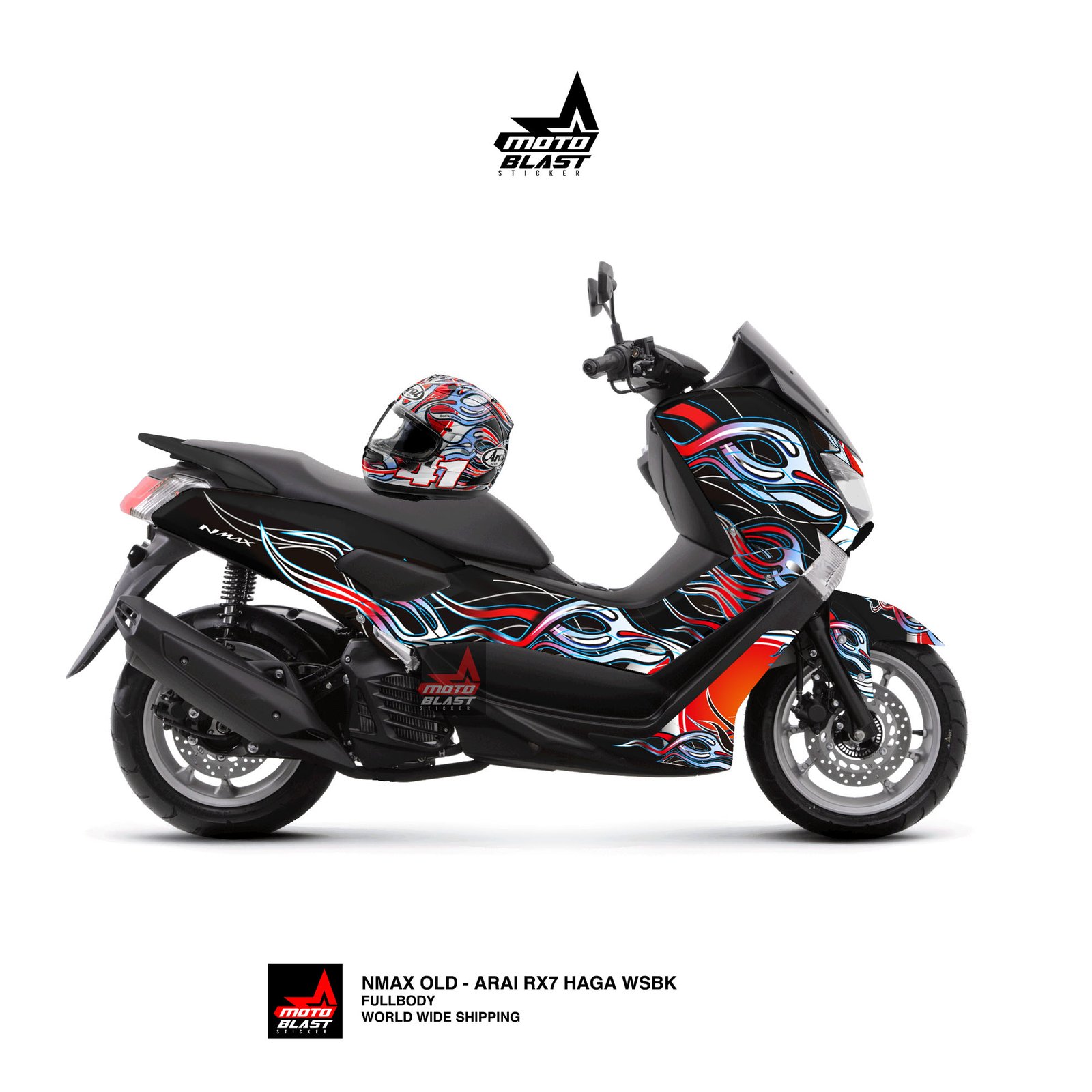 Modifikasi Striping Yamaha Nmax old Arai RX7 Haga WSBK - MOTOBLAST
